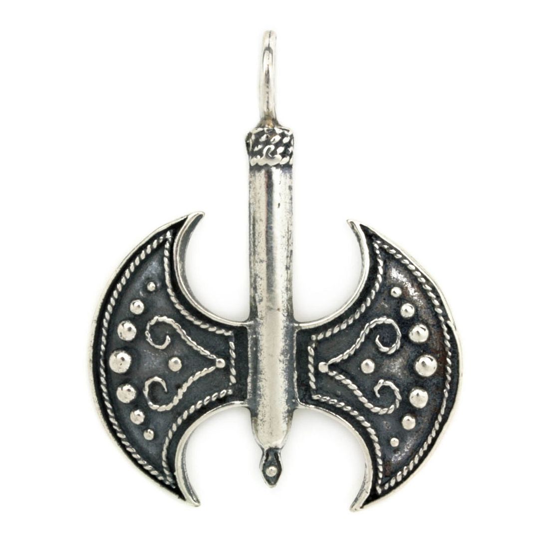 Minoan Labrys-Double Axe ~ Sterling Silver Pendant - Large - Greek Jewelry