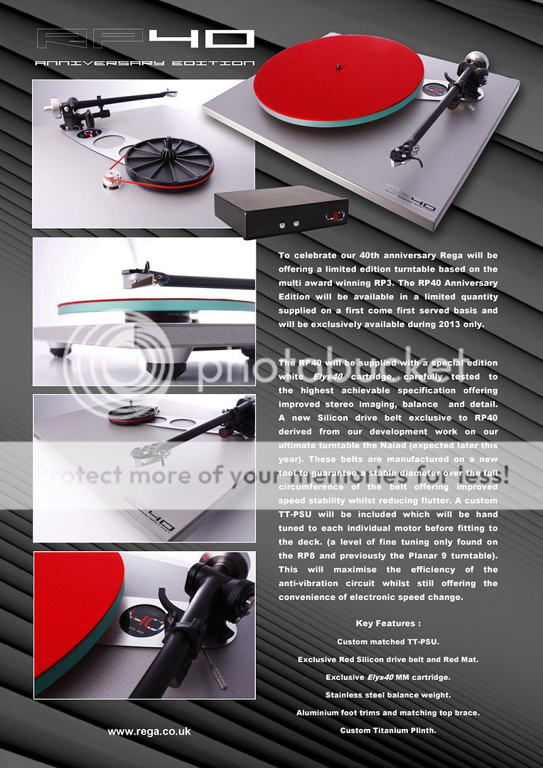 New Rega RP40 (annyversary edition TT, only available in 2013 ...